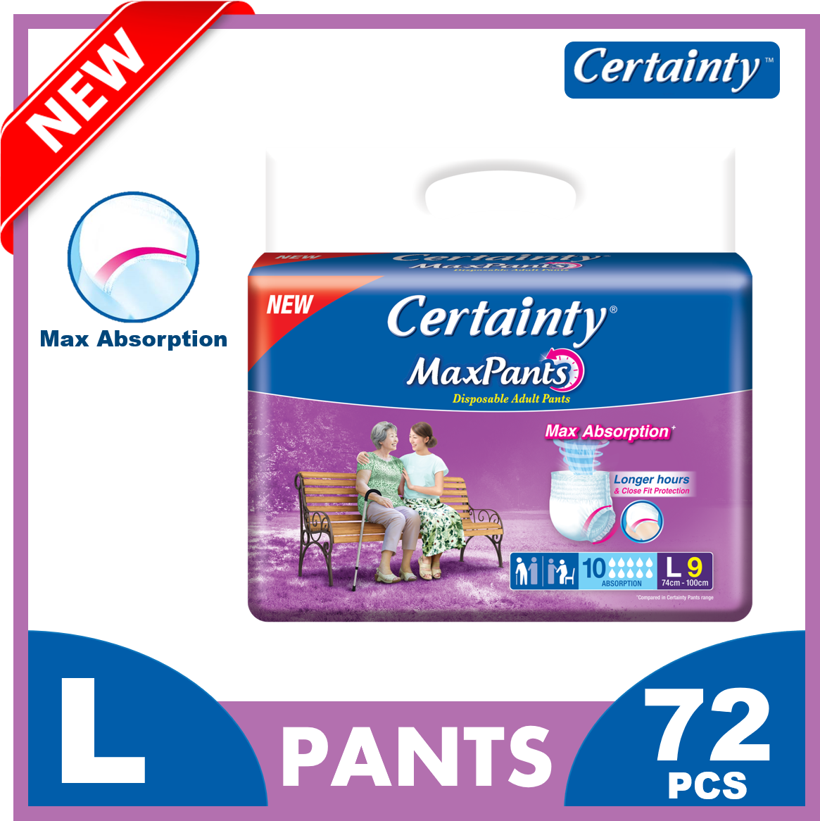 Certainty MaxPants L 9x8's Adult Diaper | Lazada