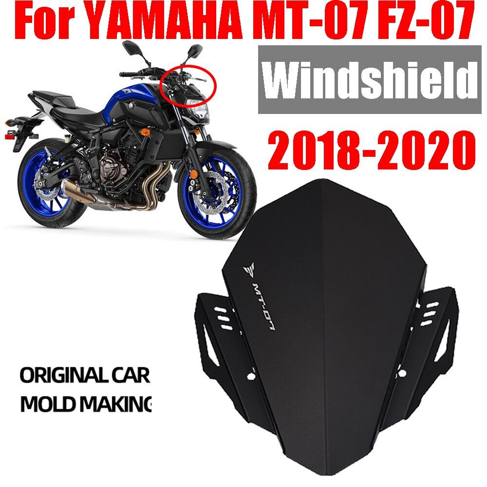 For YAMAHA MT-07 MT07 MT 07 FZ-07 FZ07 2018 2019 2020 Motorcycle Front Wind Deflector Windscreen ...