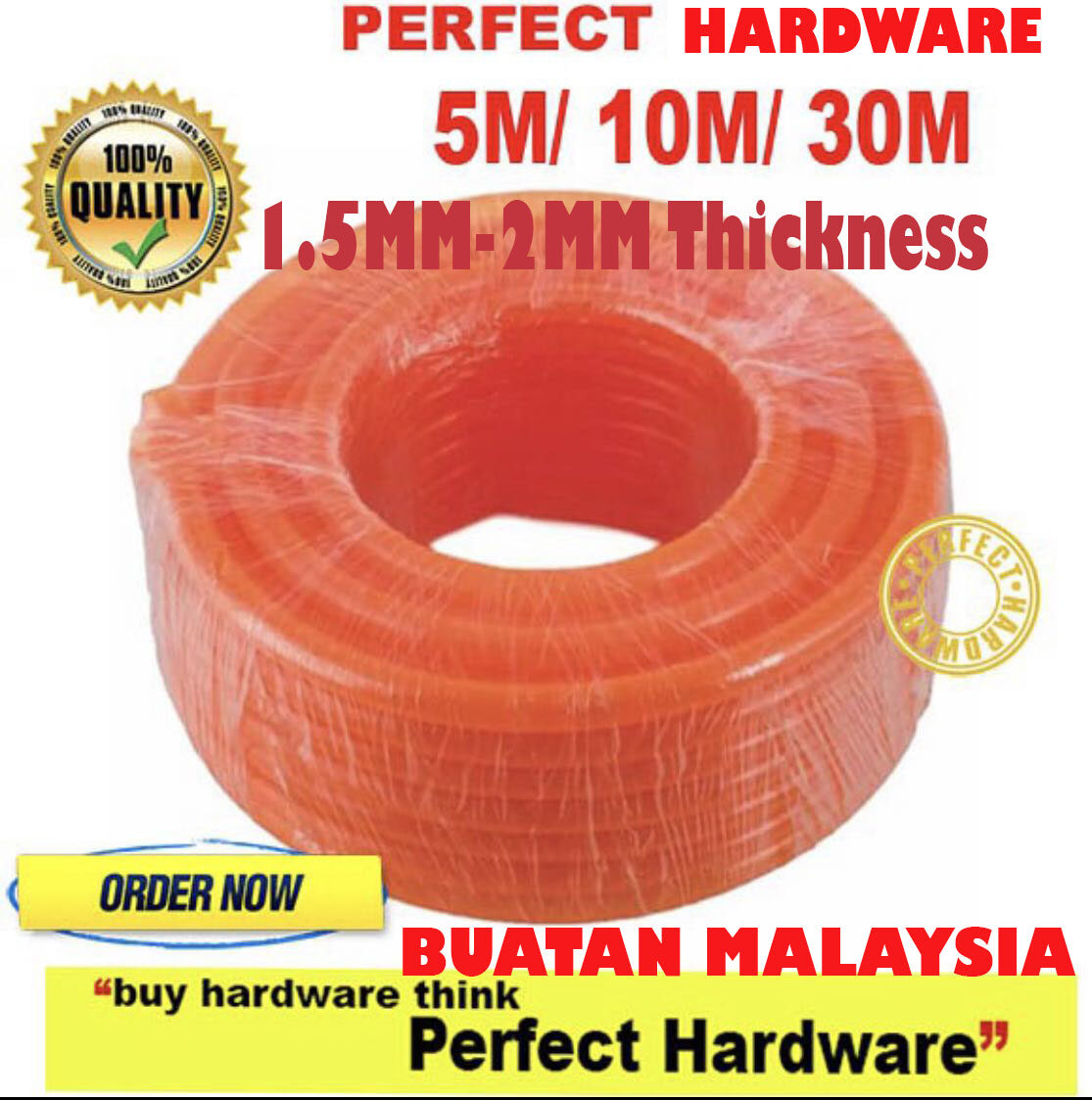 5M /10M /30M 16MM X 2.0MM PREMIUM GARDEN HOSE WATER HOSE PVC LAWN PIPE ...