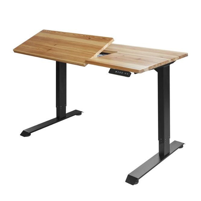 Dual Motor Electrical Height Adjustable Desk Half Tilting Desk Frame ...