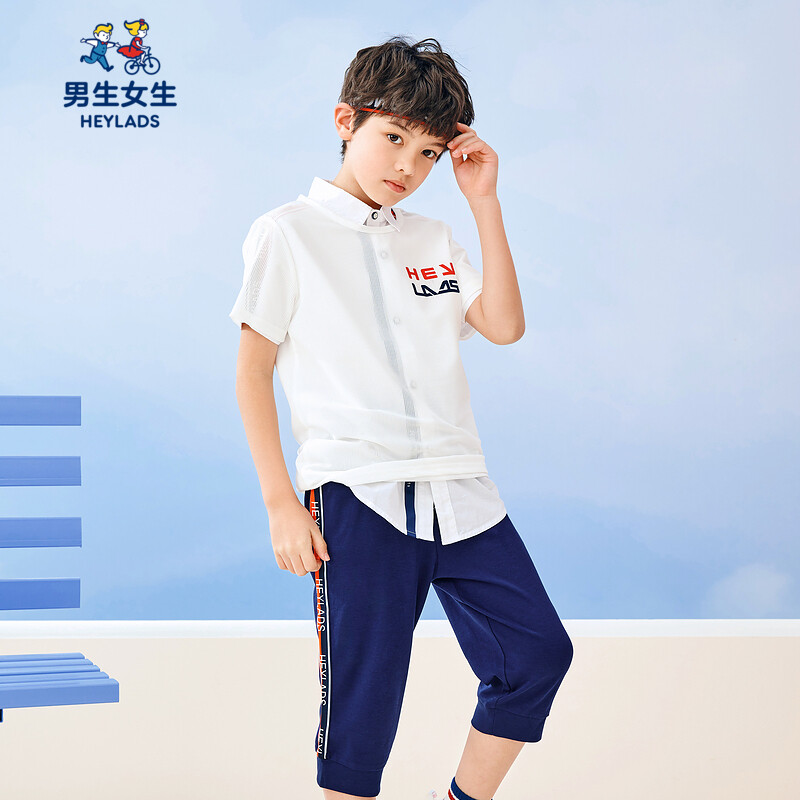 เสื้อผ้าเด็กโตเด็กชายและเด็กหญิง,เสื้อยืดแขนสั้นคอกลมใส่ไปวิทยาลัยใหม่ ...