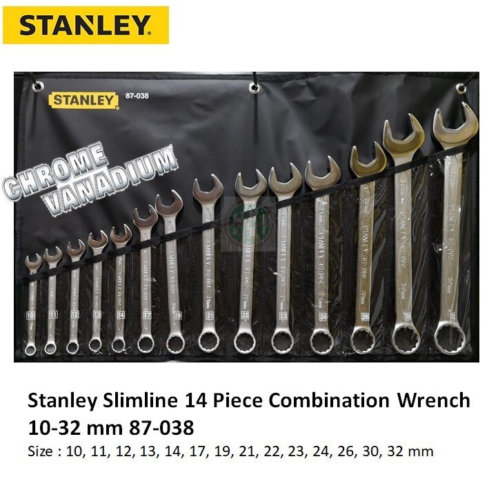Stanley Slimline 14 Piece Combination Wrench Set 10-32 mm 87-038 | Lazada