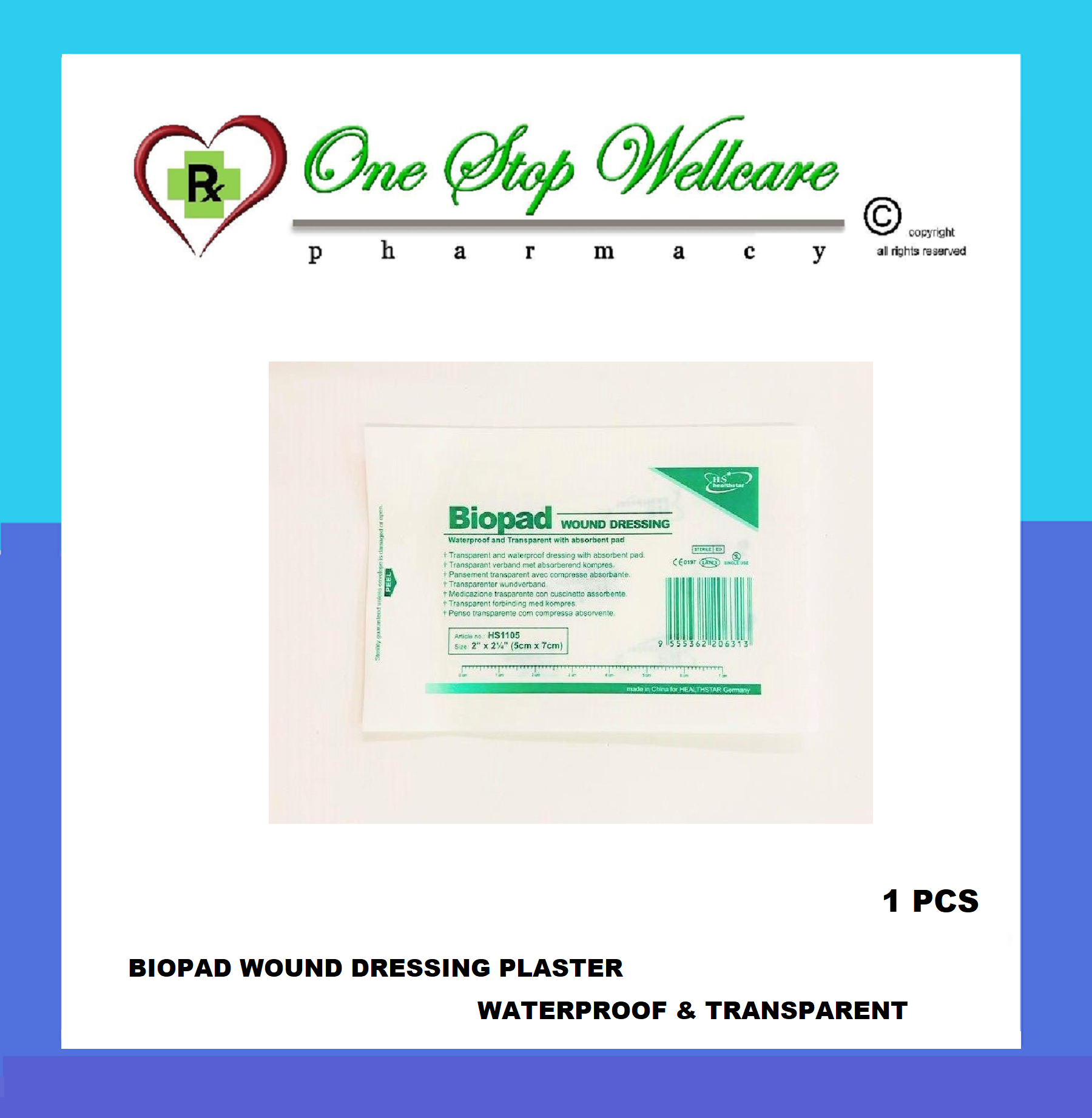 BIOPAD WOUND DRESSING WATERPROOF & TRANSPARENT PLASTER | Lazada
