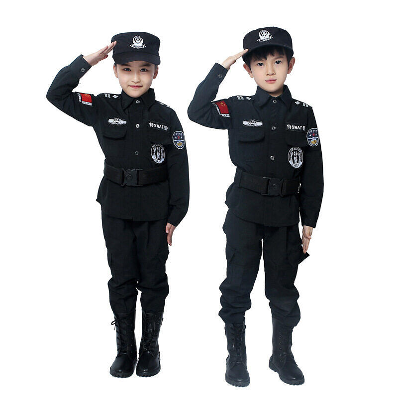 Congme 6pcs/set Police Costume for kids, Long/Short Sleeves Police ...