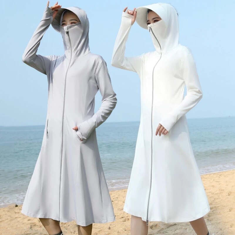 CCW Women Sun-proof Clothes Hooded Anti-UV Sun Hat Summer Sunscreen ...