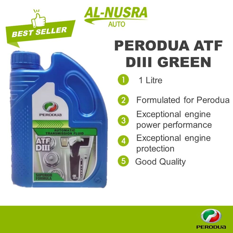 PERODUA ATF DIII GREEN 1L AUTO TRANSMISSION FLUID GEAR OIL MINYAK ...