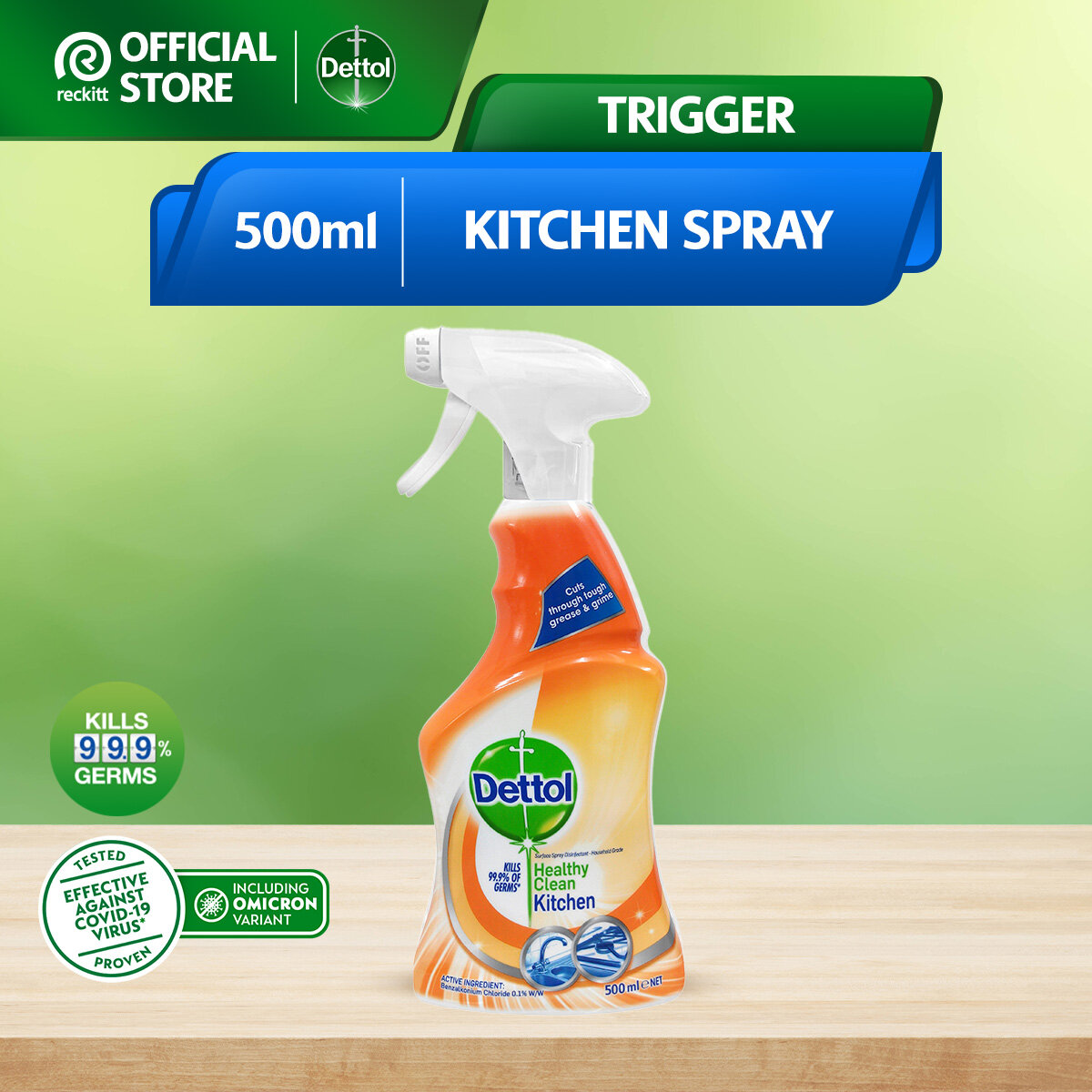 Dettol Trigger Healthy Clean Kitchen Spray 500ml/ 500ml x2/500ml x3 ...