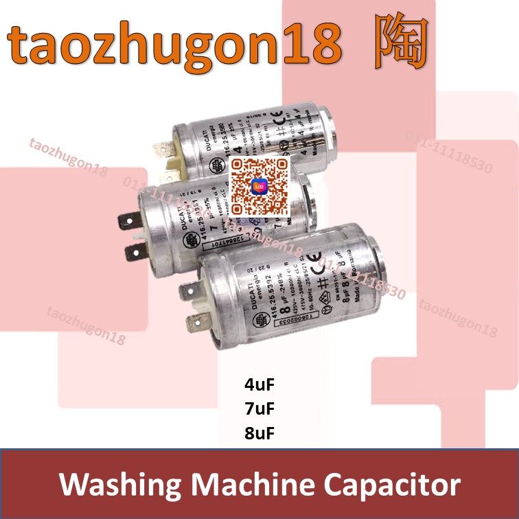 Aluminum Washing Machine Pin Capacitor Kapasitor Mesin Basuh 4uF 7uF ...