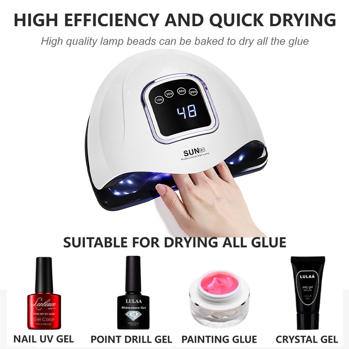 248W 64 LED Touch Control Professional UV ไดร์เป่าเล็บเจลเครื่องอบเล็บ ...