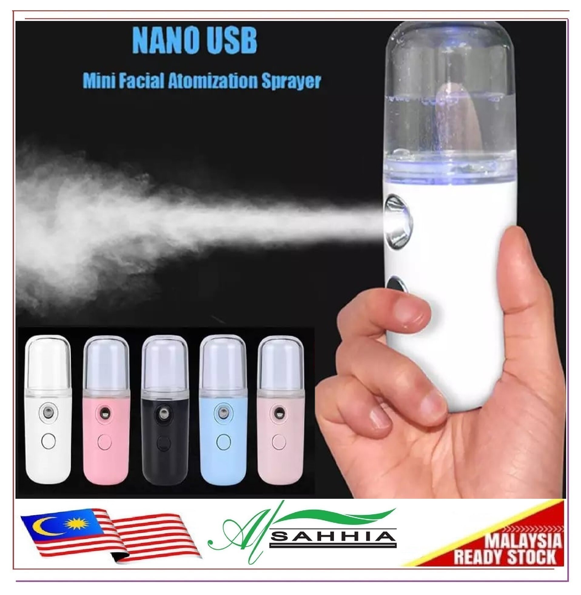 12P7 Mini USB Rechargeable Portable Hydrating Nano Water Mist Sprayer ...