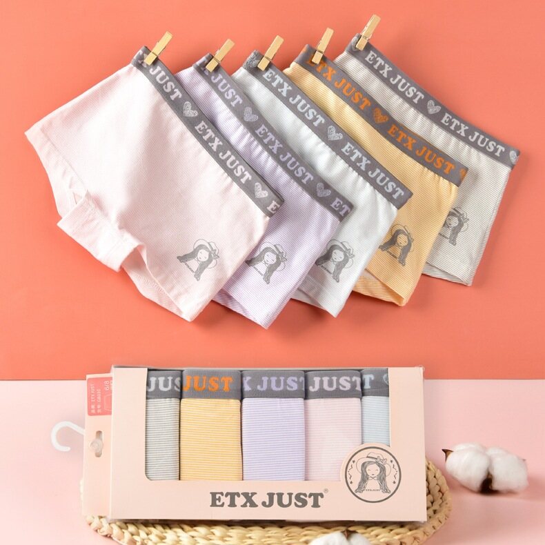 ETX JUST ชุดชั้นในผ้าฝ้ายสำหรับนักเรียน,กางเกงในทรงแบนสำหรับเด็กคุณภาพ ...