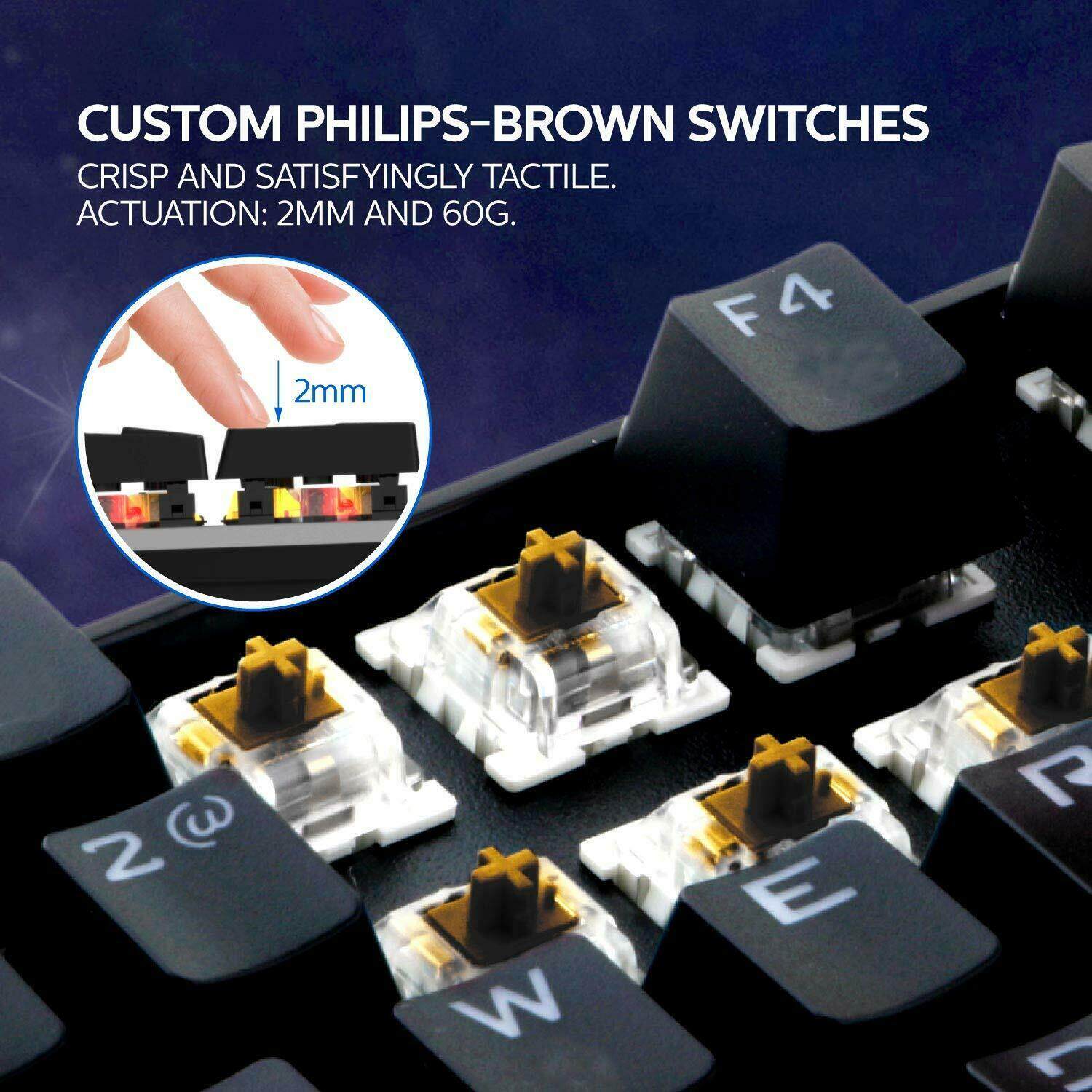 PHILIPS G404 (SPK8404) คีย์บอร์ดเล่นเกมแบบมีสายUSB,Ambiglow FXแผนที่แสง ...