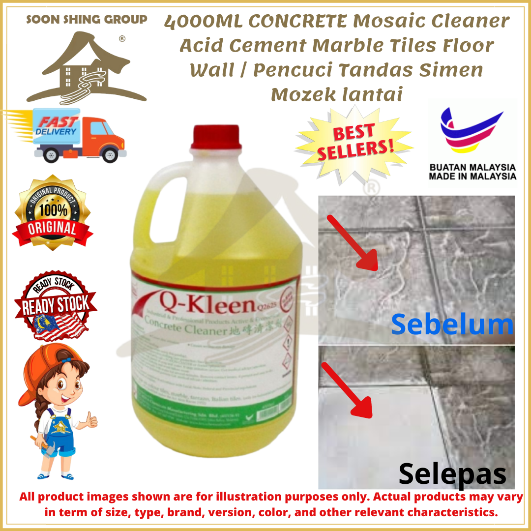 4000ML CONCRETE Mosaic Cleaner Acid Cement Marble Tiles Floor Wall ...