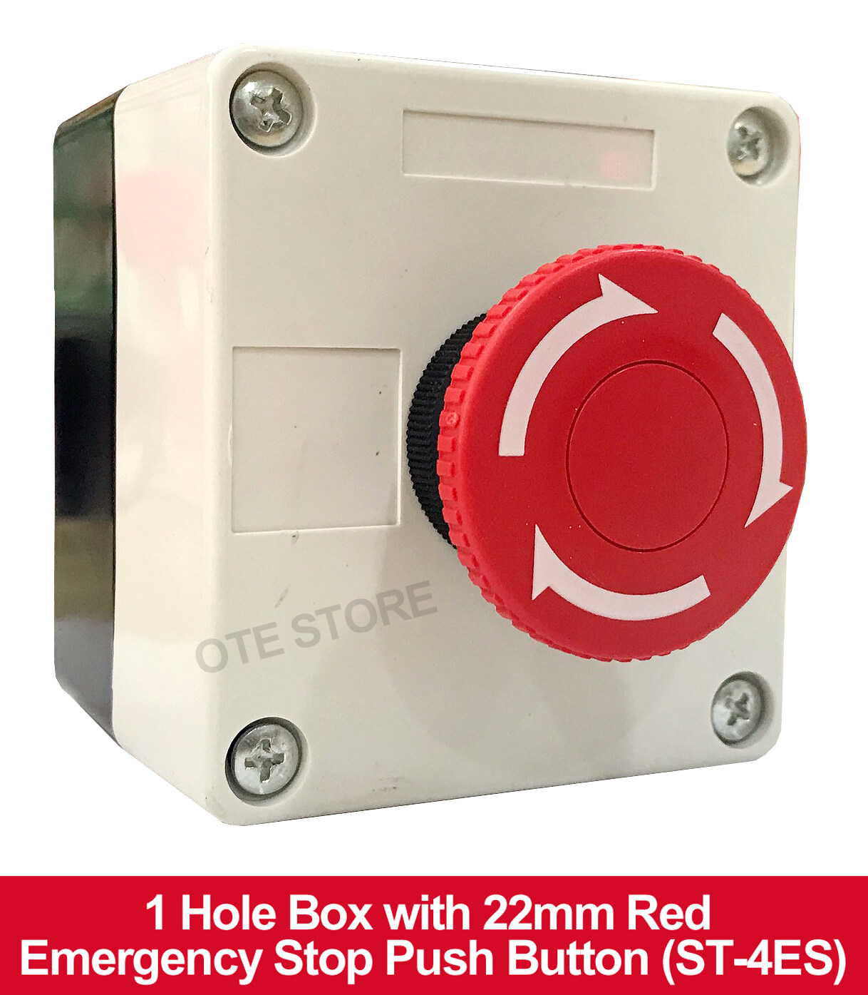 1 Hole Box with 22mm Red Emergency Stop Head Push Button (ST-4ES) | Lazada