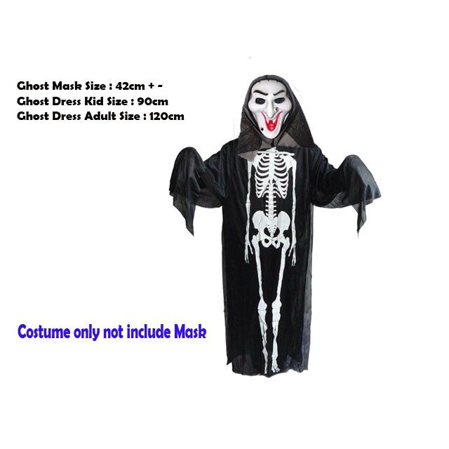 Ghost Mask Witches / Hantu Topeng / Cosplay long face Halloween ...