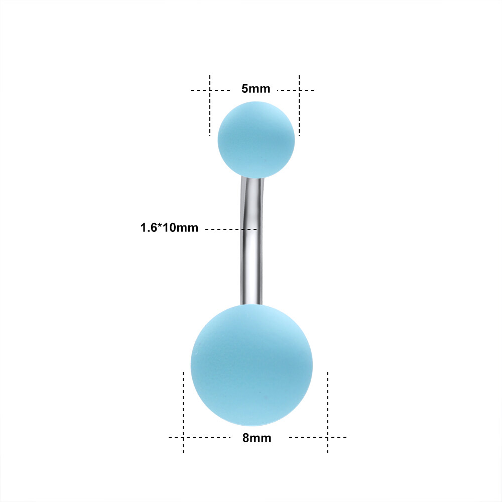 1 PC Anti Allergy Navel Piercings Stainless Steel Belly Rings Acrylic Navel Piercings Multicolor ...