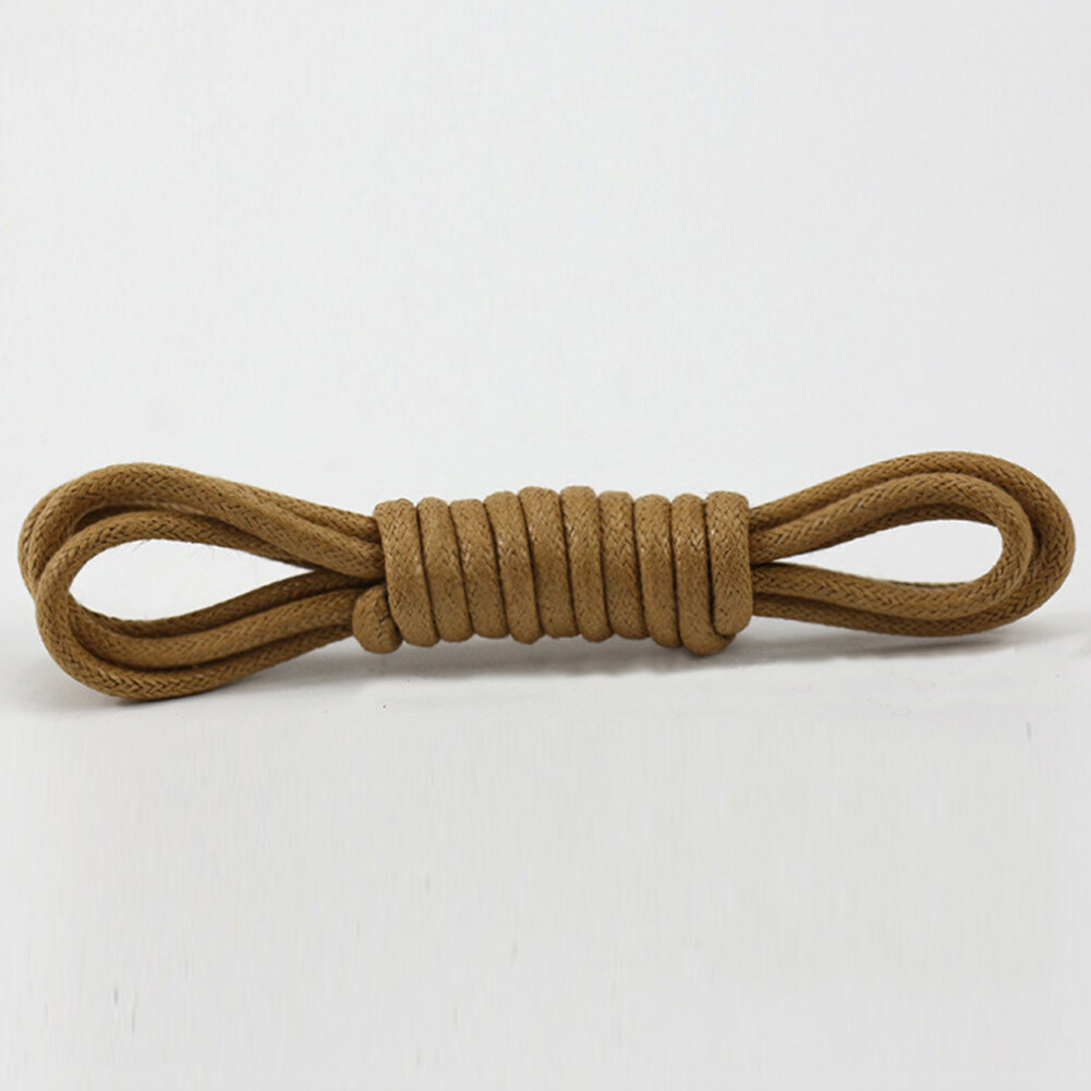 1Pair Round Leather Shoes Laces Waxed Coloured Shoelaces Boot Sport ...