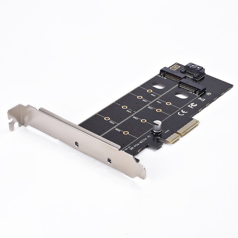 Dual M.2 Pcie Adapter, M2 Ssd Nvme (M Key) Or Sata (B Key) 22110 2280 2260 2242 2230 To Pci-E 3. ...