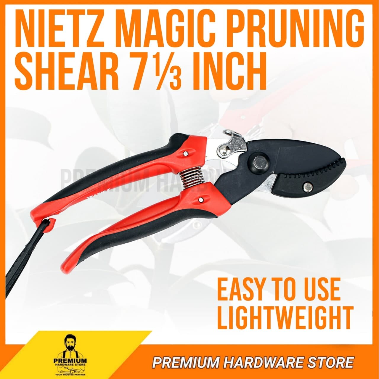 NIETZ MAGIC PRUNING SHEAR 7-1/3 INCH Garden Shear Scissors Plant ...