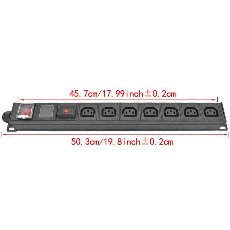 Pdu Power Distribution Unit Iec C13 2 20 Output Power Strip Ammeter Overload Protection Led