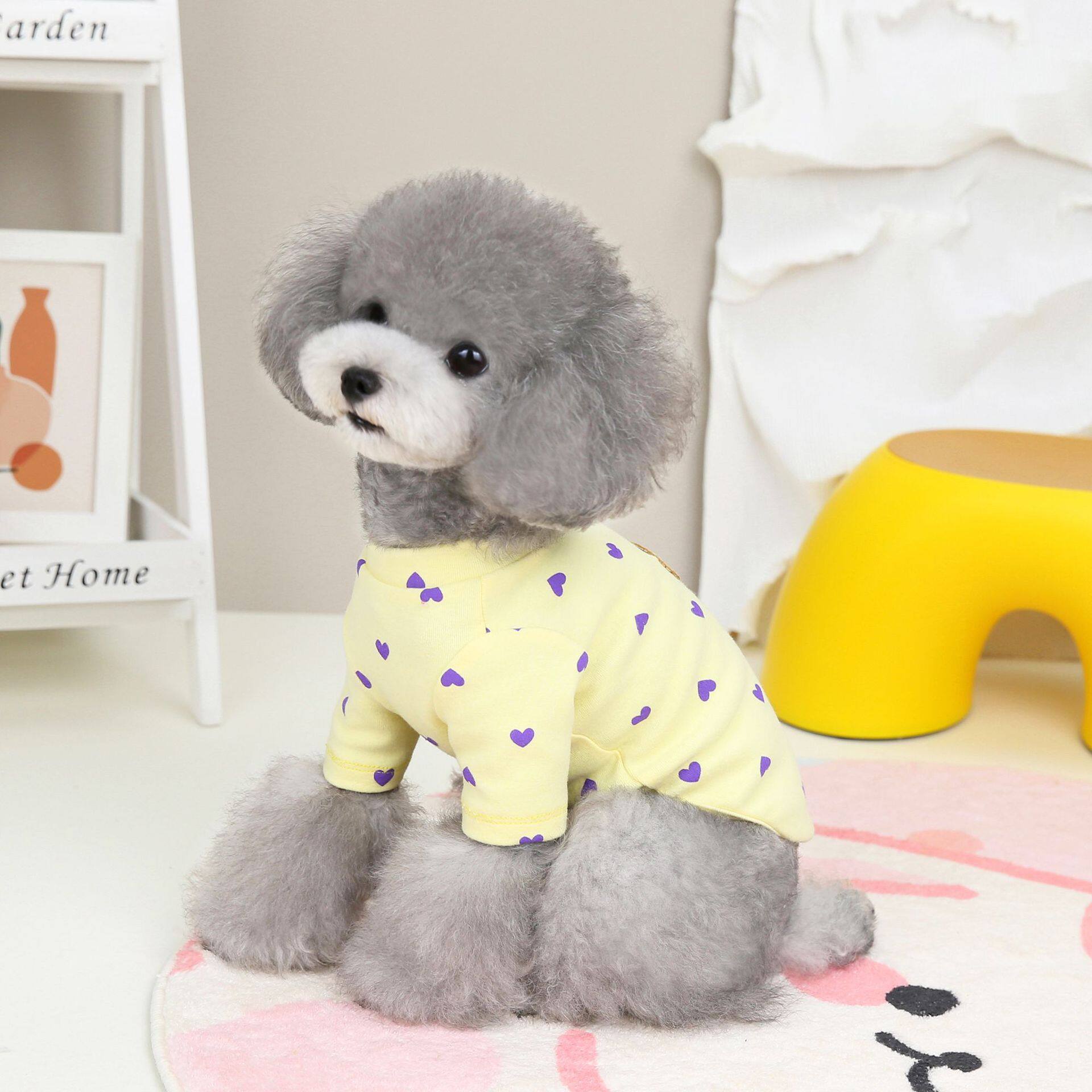 DY Loving Cartoon Dog Clothes Sweety Heart Breathable Cat Fleece ...