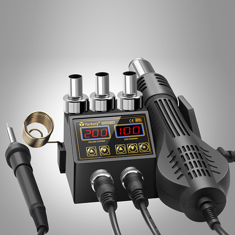 2 In 1 Hot Air LCD ดิจิตอล Rework อุปกรณ์เชื่อมสายไฟไฟฟ้าเครื่องเชื่อม ...