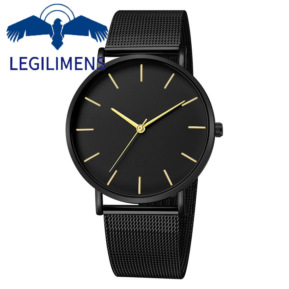 LEGILIMENS นาฬิกาควอตซ์สไตล์ลำลองสำหรับผู้ชาย,นาฬิกาตัวเรือนทำจากสเตนเล ...