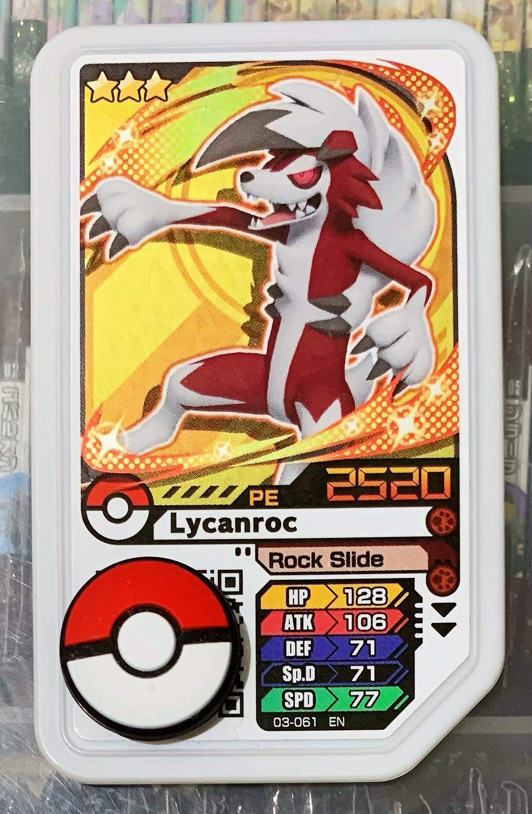(Scannable Malaysia) Pokemon Gaole Part.3 Dark Lycanroc 03-061 3⭐ Super ...