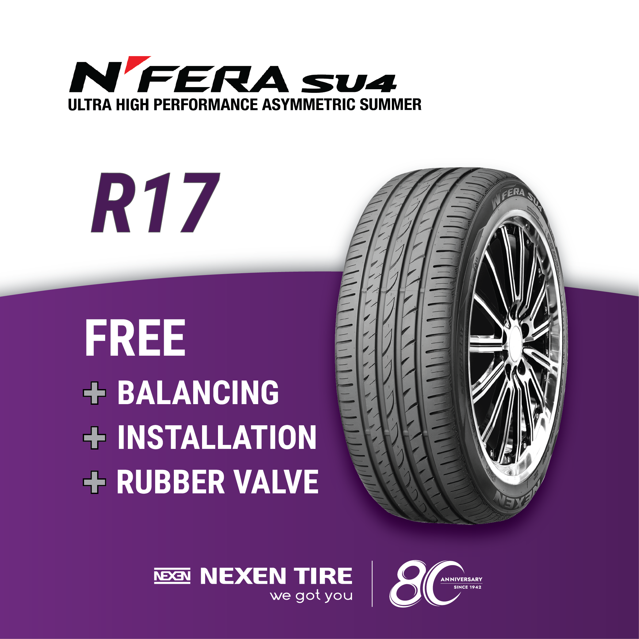 Nexen Tire N'FERA SU4 17 INCH | 205/40/17 | 205/45/17 | 215/45/17 | 225/45/17 | 215/50/17 | 225 ...