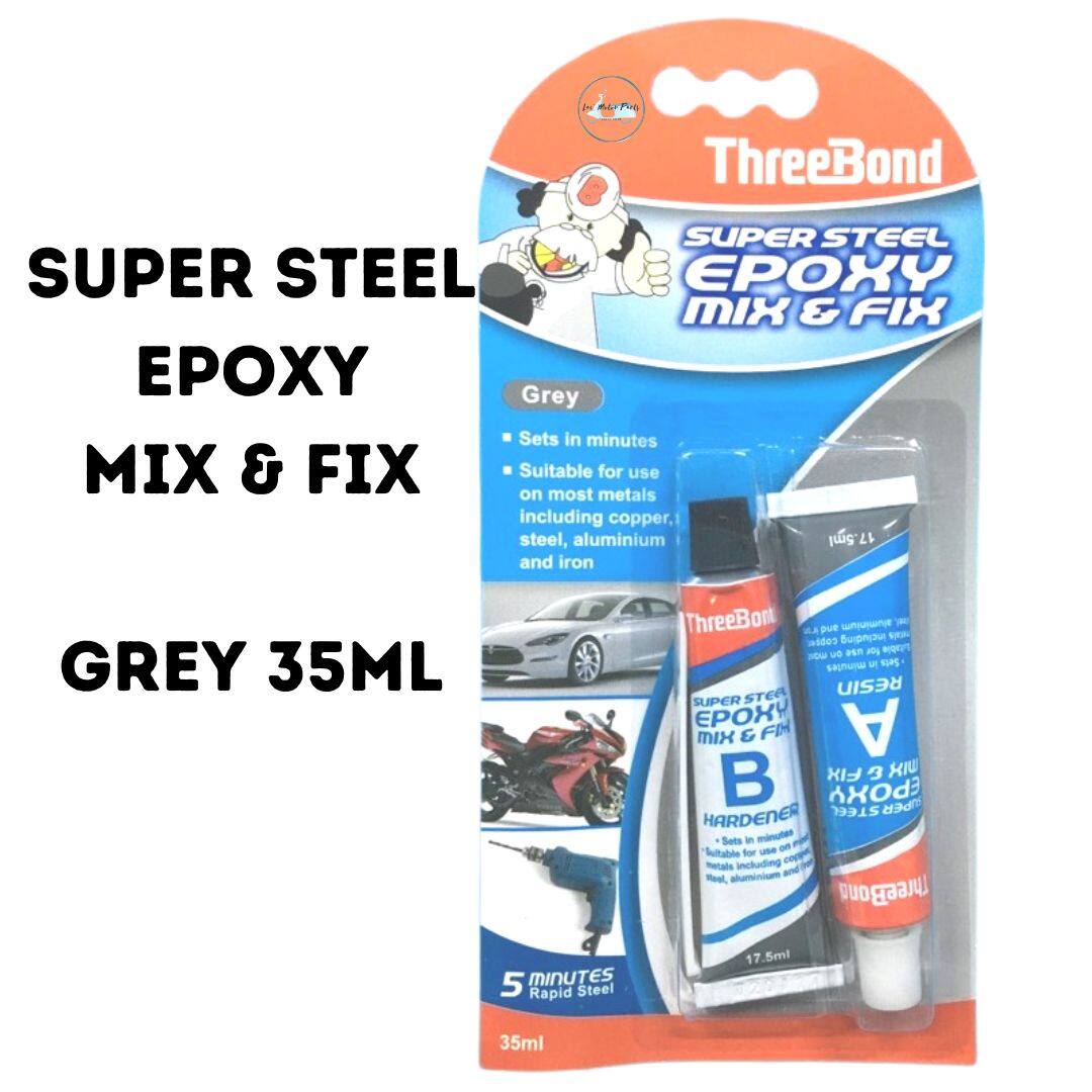 100% ORIGINAL THREEBOND SUPER STEEL EPOXY MIX & FIX 35ML GREY THREEBOND ...