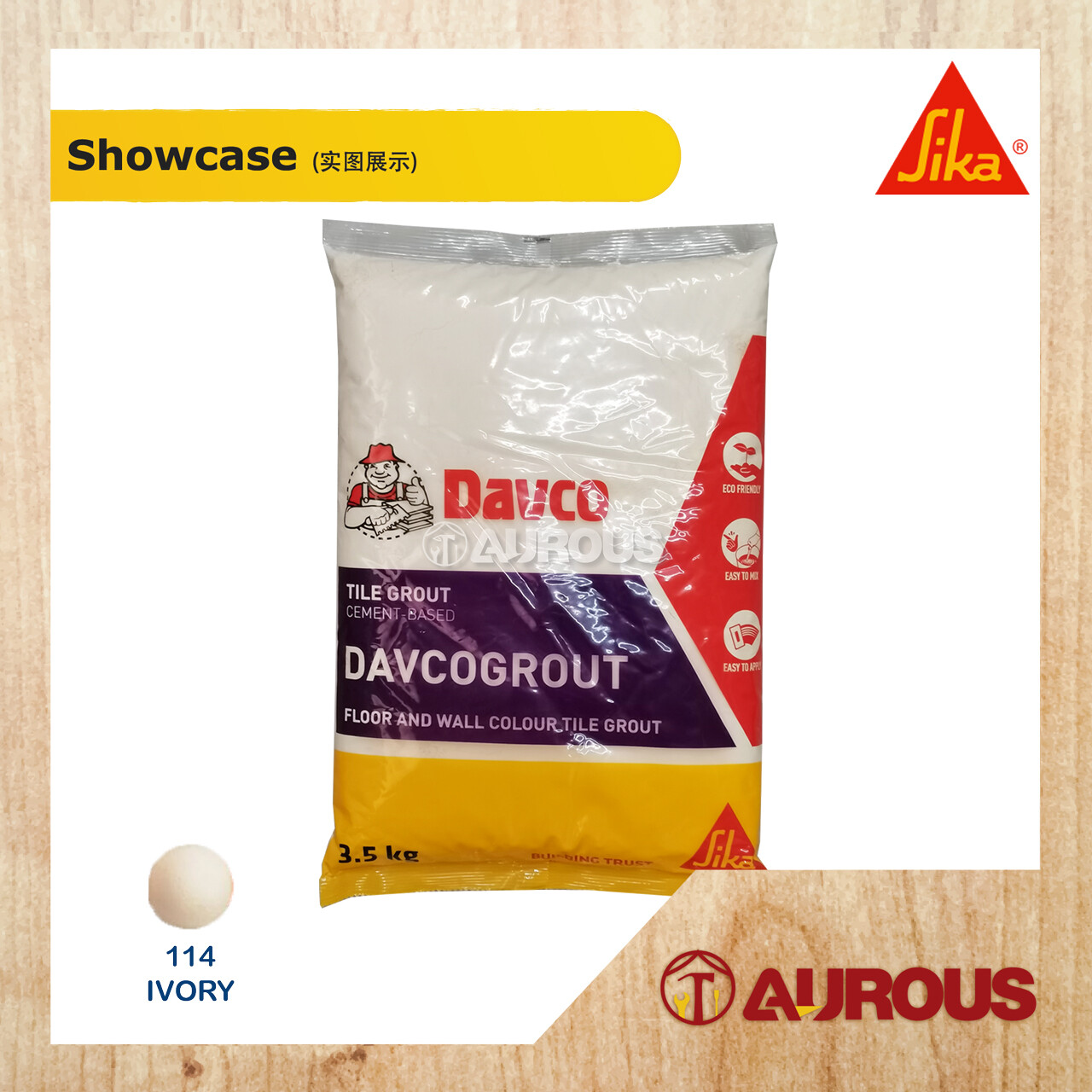 SIKA DAVCO DAVCOGROUT CEMENTITIOUS TILE GROUT FLOOR AND WALL TILE JOINT ...