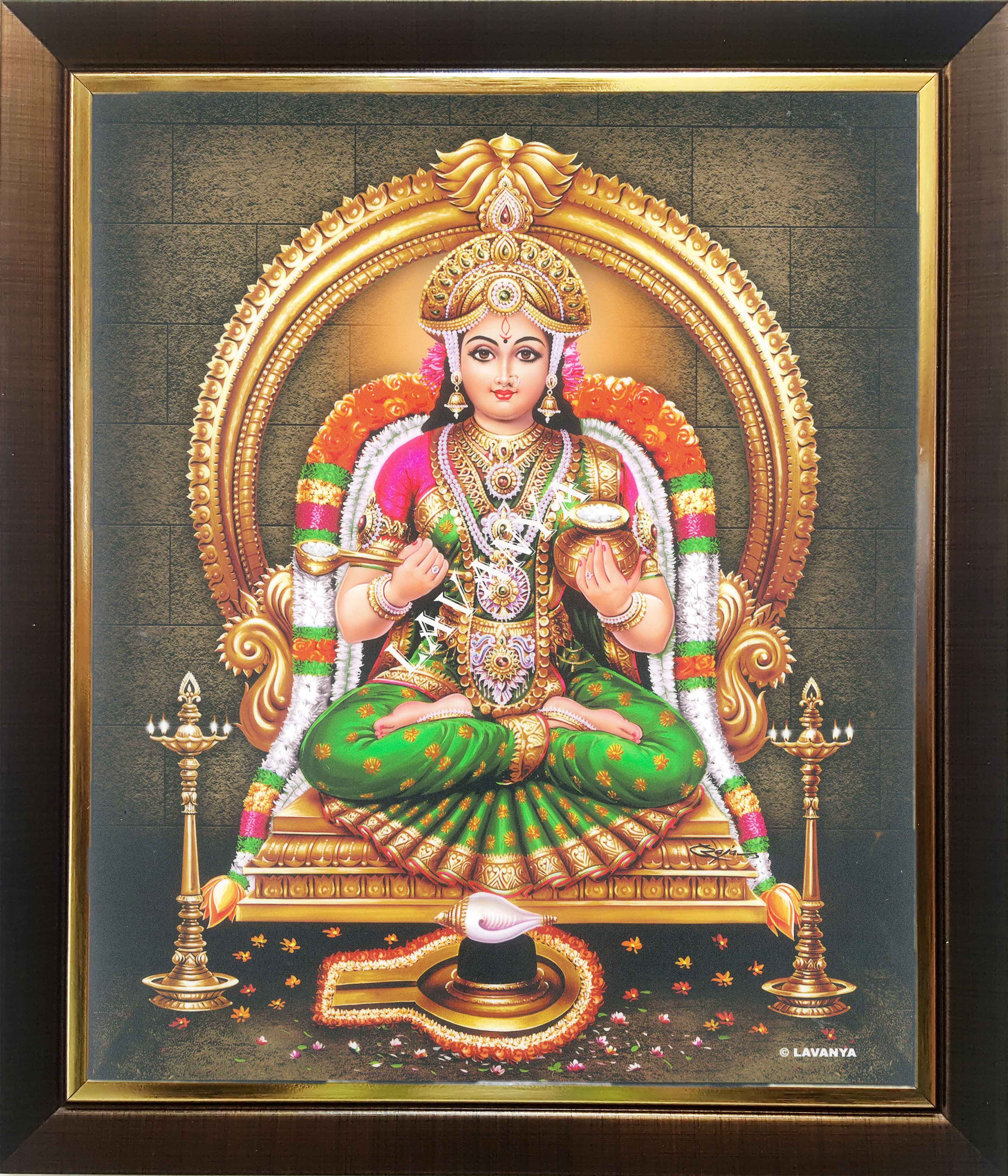 Annapoorani Amman Green Digital Photo with Frame and Glass (L258A) | Lazada