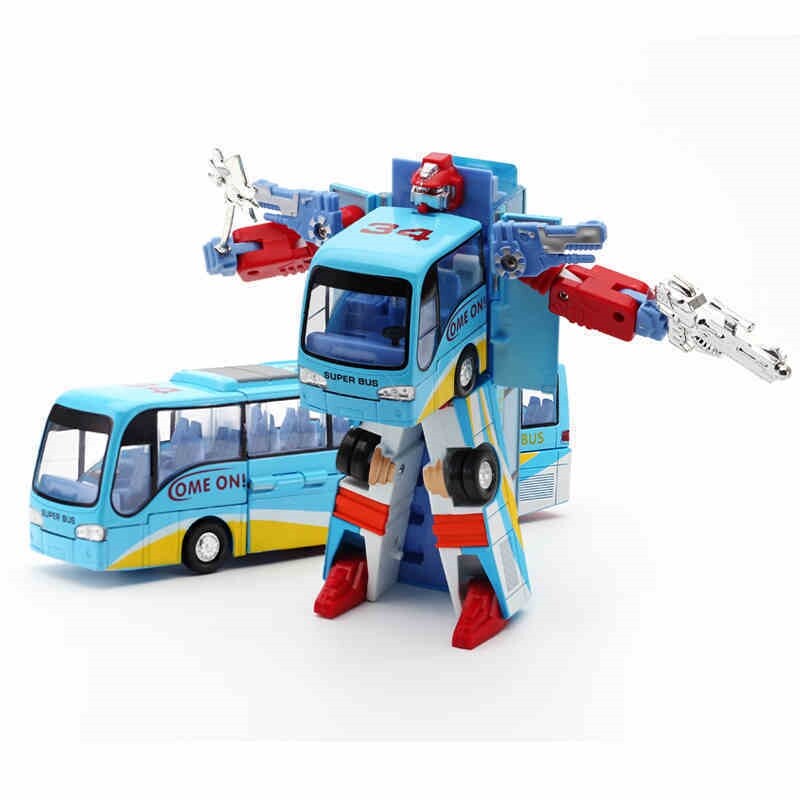 Deformation of alloy car model can bus bus bus transformers robot ...