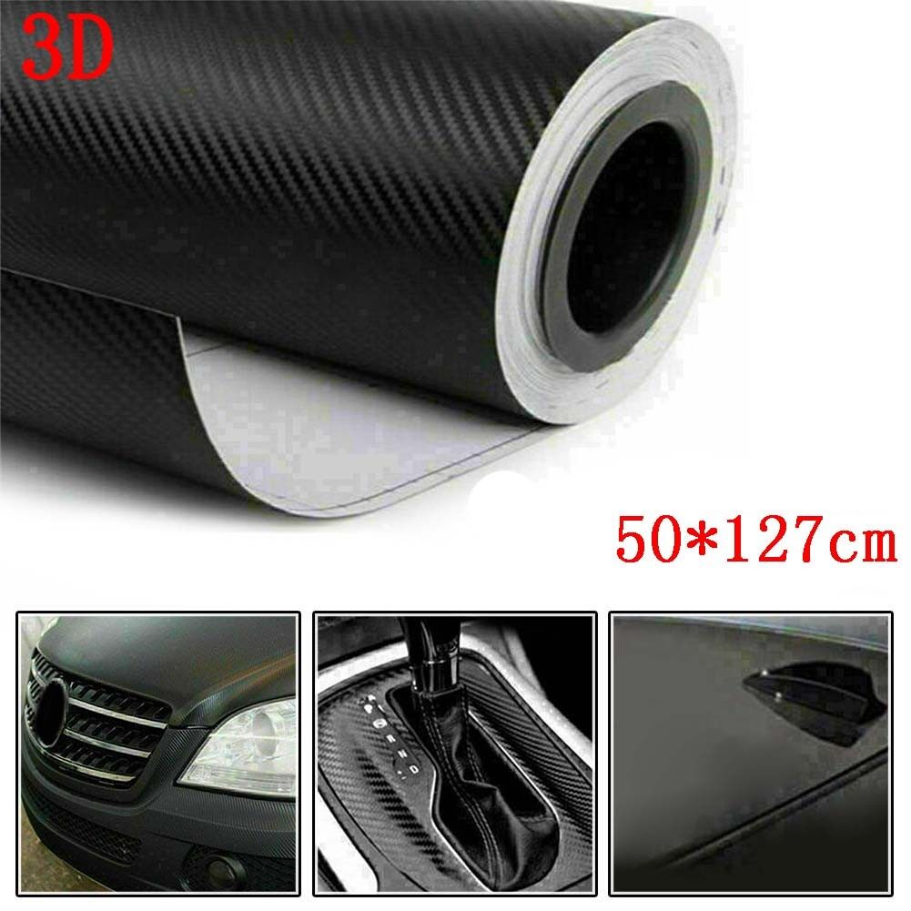 3D Carbon Fiber Texture Matte Gray Car Wrap Sticker Decal Sheet Black ...