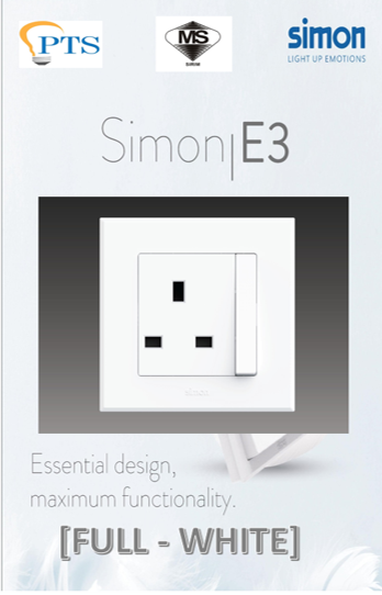 SIMON E3 SERIES - 13A 1Gang Flat Pin Switch Socket (Big Rocket) - FULL ...