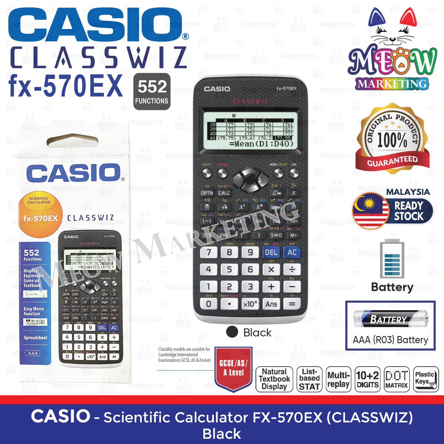 Casio Scientific Calculator FX-570EX (CLASSWIZ) (ORIGINAL) | Lazada