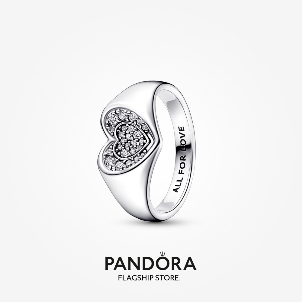 Pandora Radiant Heart Pavé Signet Ring | Lazada