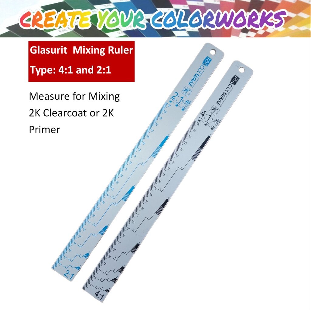 Car Paint Measure Ruler , Aluminum Mixing Ruler for 2K paint / 2K Clear ...