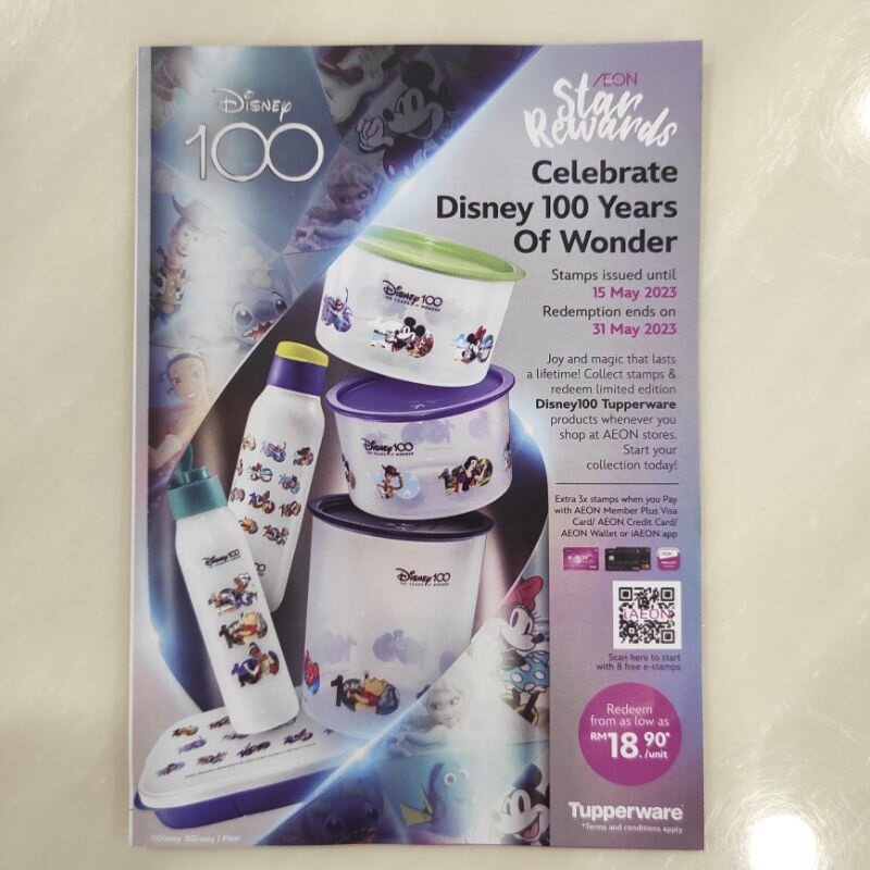 Aeon Sticker Disney Tupperware 2023 Collection Stamps Disney 20pcs ...