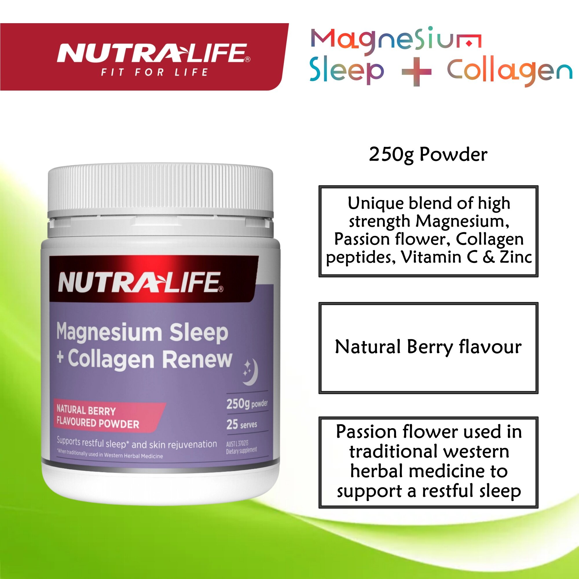 Nutra Life Magnesium Sleep & Collagen Renew 250g | Lazada