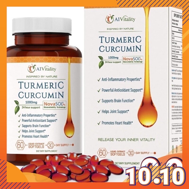 A1 Vitality Turmeric Curcumin NovaSOL Supplements 1000mg 100% original ...