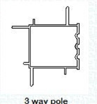 Partition 3 way pole for partition height 1200mm | Lazada