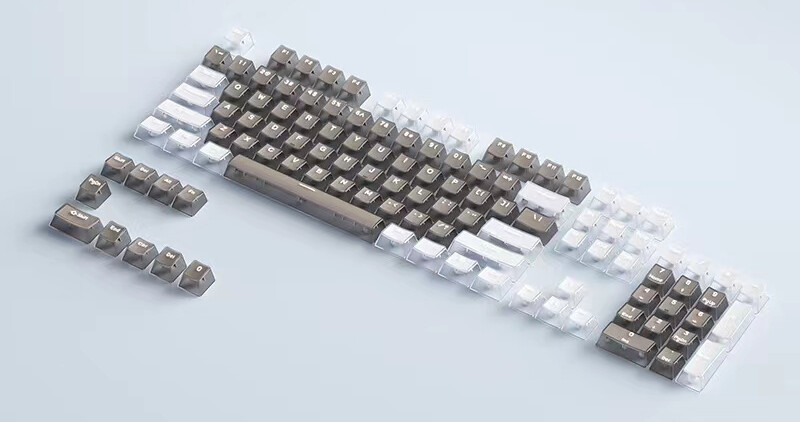 PBT Crystal Keycaps 114 Keys Custom OEM Profile Key caps Cherry Mx ...