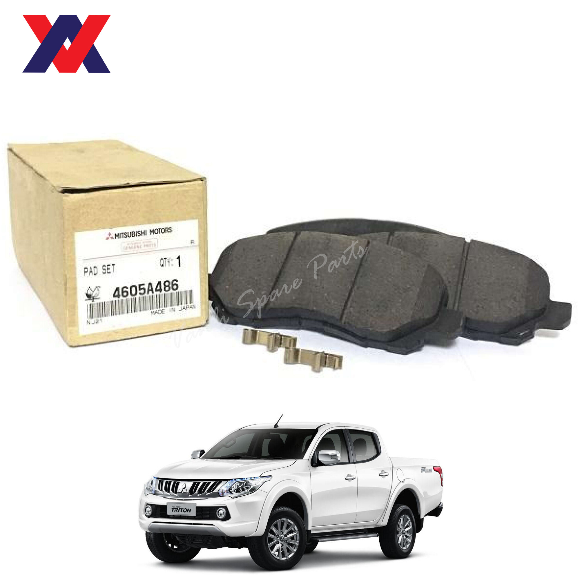 Mitsubishi Front Brake Pads for Mitsubishi Triton VGT 4x4 5th gen KL3 2 ...