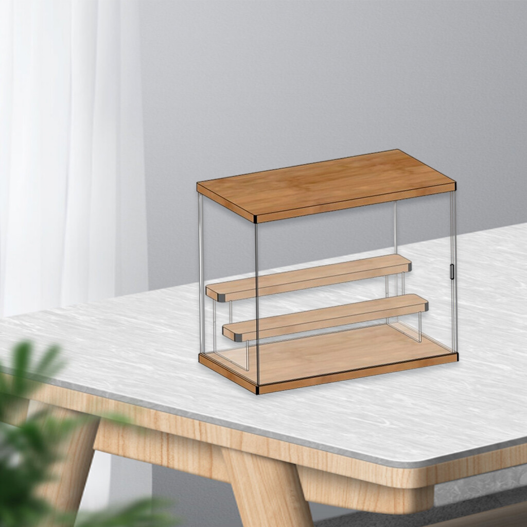 Pelune Clear Large Acrylic Display Case Glasses Riser Stand Protection ...