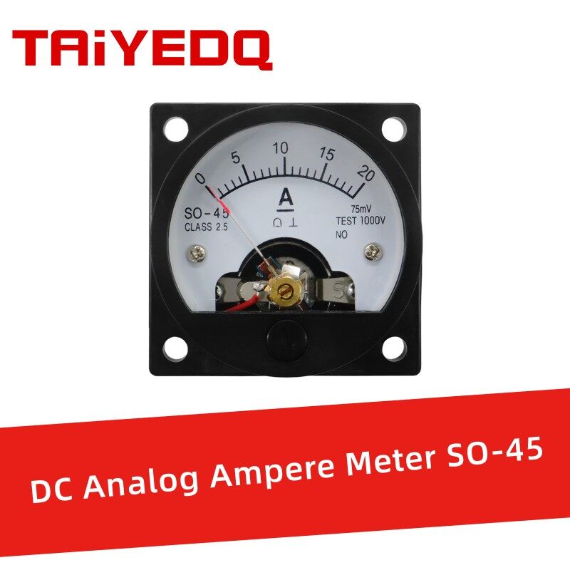 SO45-A Square 45*45mm 10A30A50A100A200A300A DC Panel Ampere Meter Round ...