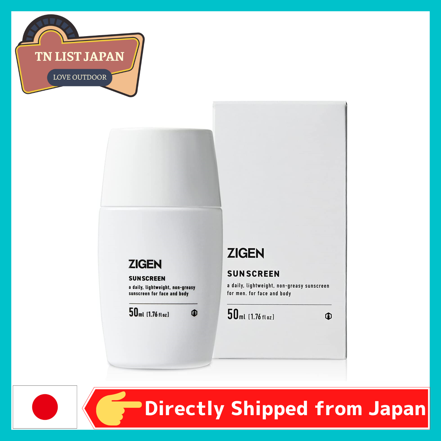 【Direct Pengiriman dari Japan】ZIGEN SPF50 / PA + + + Pria Non Kimia Perisai UV, Buatan Jepang ...