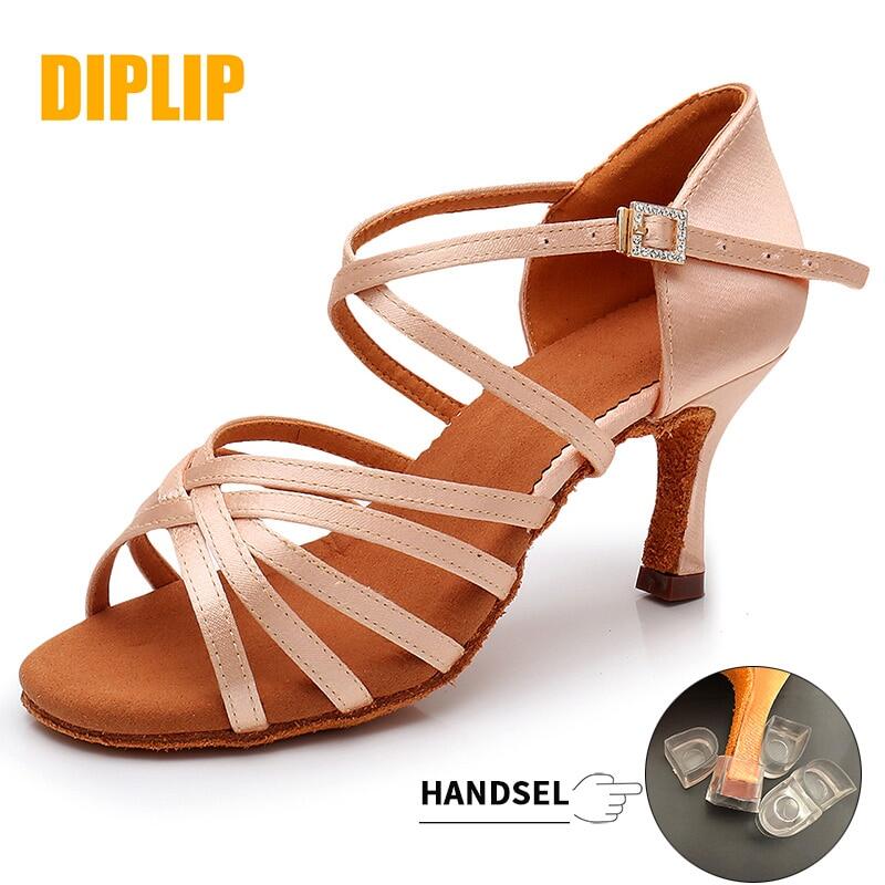 DIPLIP รองเท้าเต้นรำลาตินสำหรับผู้หญิง,รองเท้าเต้นส้นสูงพื้นนิ่มสำหรับ ...