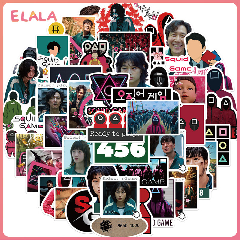 ELALA Squid Game Round Six Graffiti Stickers For Notebook Motorcycle ...