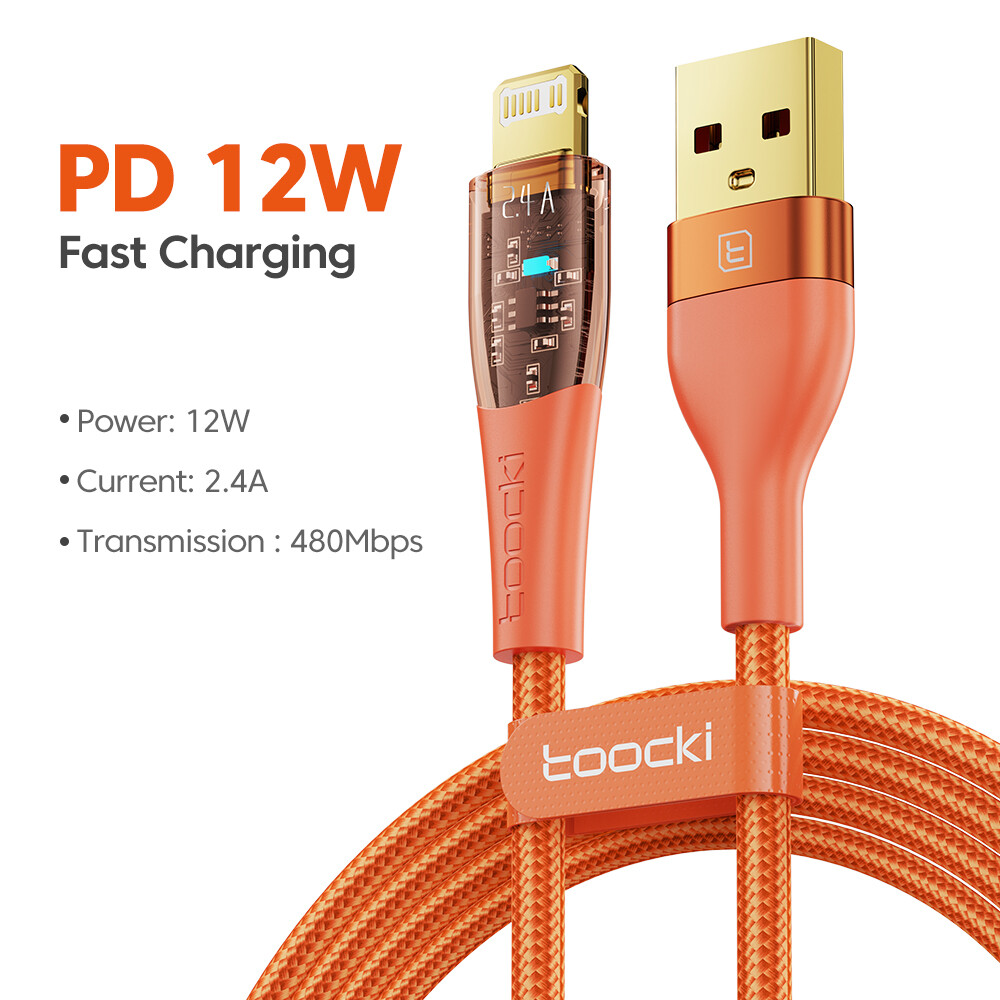 Toocki 12วัตต์2.4A USB เพื่อแสงสายชาร์จอย่างรวดเร็วสำหรับ iPhone 12 11 ...